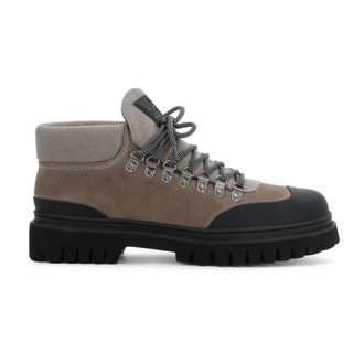 Kazar Schn&uuml;rstiefel aus kombinierten Materialien - - Shoes - Herren - Braun - 44 EU