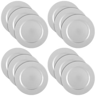 Com-Four 12x glänzende Platzteller - wiederverwendbare Unterteller als Tischdekoration - edle Dekoteller für Hochzeit, Familienfeier, Weihnachten - Ø 33 cm Ser