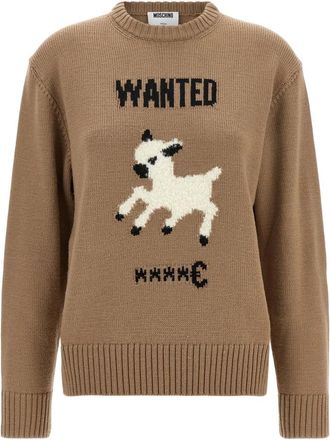 Moschino Pull col rond - Femme - Pulls - Beige - Taille: 42 FR