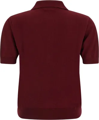 Max Mara Womens Bordeaux Cotton Polo Shirt