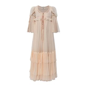 Chlo&eacute; Seidenkleid mit Spitzeneins&auml;tzen - - Dresses - Damen - Rosa - XS
