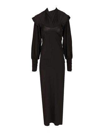 Rotate Robe Au Genou - Noir