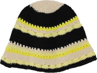 Ganni Hat Striped Crochet Beanie - Multicolor