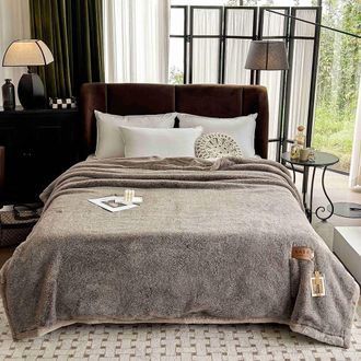 Generic Koreanische Nerzdecke, Queen-Size-Gr&ouml;&szlig;e,5 Kg, 2-Lagig, Wendbar, 1000 G/M&sup2;, Seidig Weicher Pl&uuml;sch, Warme Fleecedecke F&uuml;r Herbst Und Winter,A,79X91/200x