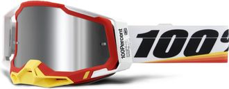 100% RACECRAFT 2 Goggle Arsham Red - Mirror Silver Flash Lens, ADULT