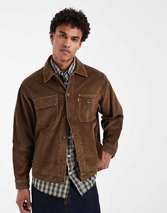 Levi's Workwear berkley surchemise trucker en velours c&ocirc;tel&eacute; marron