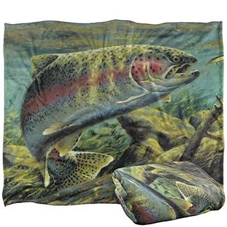 Trevco Wild Wings Rainbow Trout 2 Silky Touch Super Soft Throw Blanket 152 X 127 cm