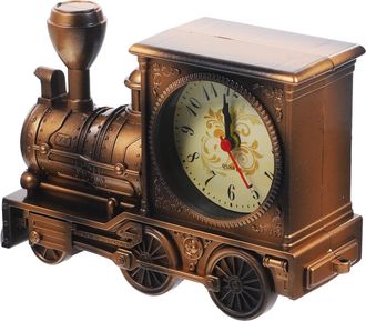 BESPORTBLE Eisenbahnuhr Kreativer Wecker Tischuhr Mit Dekoration Lustige Uhr F&uuml;r Schlafzimmer Studentenzimmer Aus Abs Und Elektronischen Bauteilen Kaffee