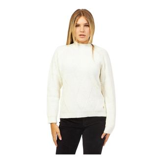 Yes-Zee YES Zee, Femme, Pulls, Blanc, Taille: 46 FR Pull col roulé femme avec motif tressé