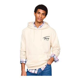 Tommy Jeans Homme, Sweatshirts et sweats &agrave; capuche, Beige, Taille: M Sweat &agrave; Capuche - Beige, Logo Imprim&eacute;