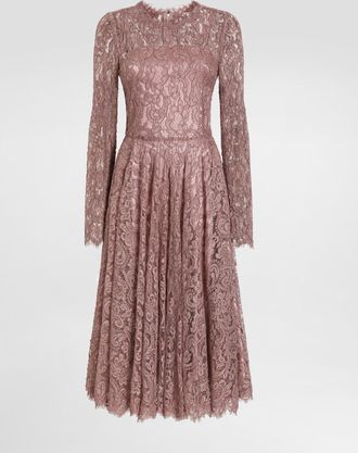 Dolce & Gabbana Lace Dress - Frau Kleider Lilac 38