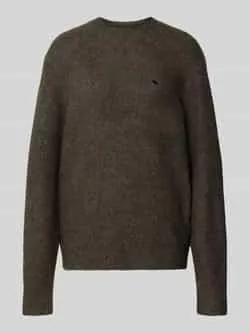 Carhartt Work in Progress Strickpullover mit Logo-Stitching Modell CURTIS