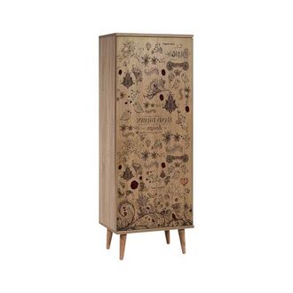 Dmora Schuhschrank Deimos 50x38x135h cm Braun, 16 Paar, 7 B&ouml;den