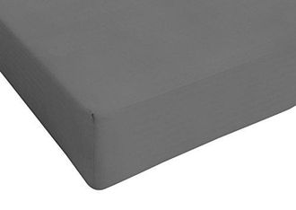 Italian Bed Linen Max color STMXFUMO2P Betttuch 25cm Ecke, 100% Baumwolle, Rauch, Doppelte