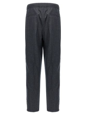 Brunello Cucinelli Front Pleat Wool Trousers - Charcoal