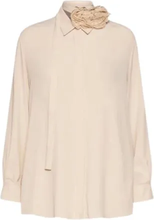 Marella Femme, Blouses et Chemises, Beige, Taille: 36 FR Chemise Mllorca