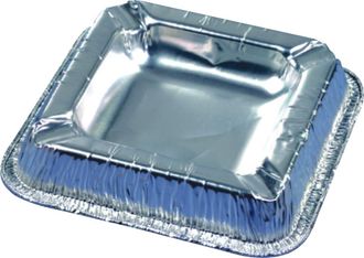 Papstar 10x10 Aschenbecher, Alu eckig 1,9 cm x 12,5 cm x 12,5 cm