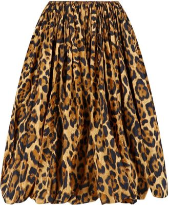Alaia Midi Tiered-Rock Mit Animal-Print