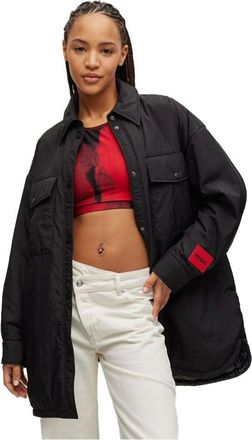 HUGO BOSS Damen Black Outerwear Jacket, Schwarz, L EU