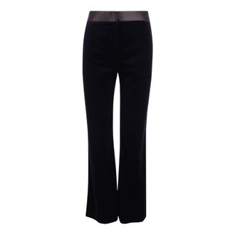 Victoria Beckham Pantalon en velours Alina - Femme - Pantalons - Bleu - Taille: 38 FR