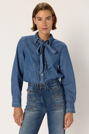 Gerard Darel Chemise en jean &agrave; jabots - ALIA - Jeans