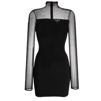 Nensi Dojaka Schwarzes Halbtransparentes Rollkragenkleid - - Dresses - Damen - Schwarzk - XS
