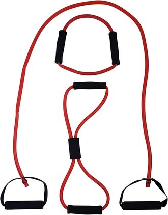 Tunturi New Fitness Tubing Set Schwer Heavy, rot, One Size, 14TUSFU243