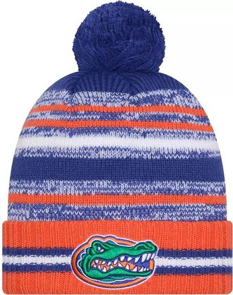 New Era Florida Gators Onfield Sport Strickm&uuml;tze mit B&uuml;ndchen, gestreift, mit Bommel, NCAA Cheer Cuff Strickm&uuml;tze