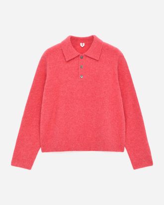 Arket Poloshirt Aus Alpakawolle Und Wolle -Rosa