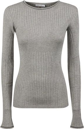 Patrizia Pepe SweaT-shirt &agrave; manches longues - Femme - Pulls - Gris - Taille: 40 FR
