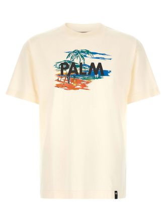 Palm Angels Graphic Print T-Shirt - cream