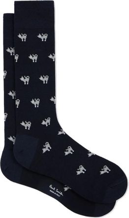 Paul Smith Homme, Sous-v&ecirc;tements, Bleu, Taille: ONE Size Karim Cat Crew Socks