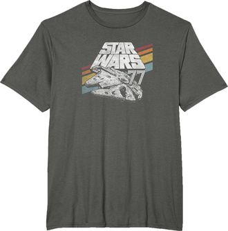 Star Wars Millennium Falcon Retro Rainbow Stripe T-Shirt