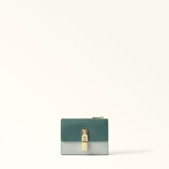 Furla Iride Kompaktes Portemonnaie S Edera Green Gr&uuml;n Strukturiertes Leder Damen