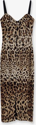 Dolce & Gabbana Stretch fabric long dress with animal print - DOLCE & GABBANA - gender_Woman