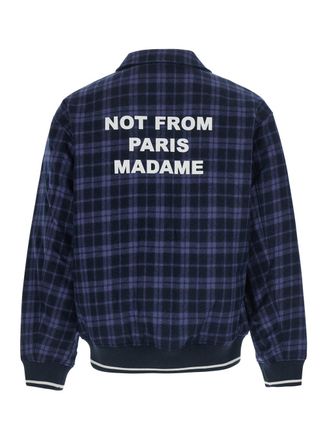 Dr&ocirc;le de Monsieur Mens Jacket Flannen Blue Tech Fabric Polyester; Wool; Hemp Coat