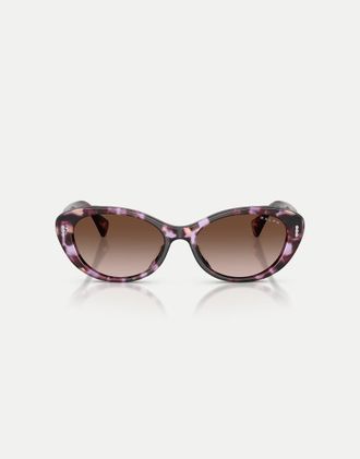 Ralph Lauren lunettes de soleil ovales &agrave; verres marron en havane violet