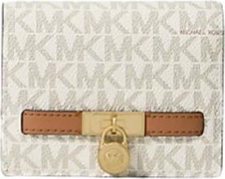 Michael Kors Femme, Accessoires, Blanc, Taille: ONE Size Hamilton Moderne Small Signature Logo Wallet