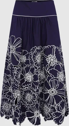 Farm Rio Jupe Flowers Richelieu Blue