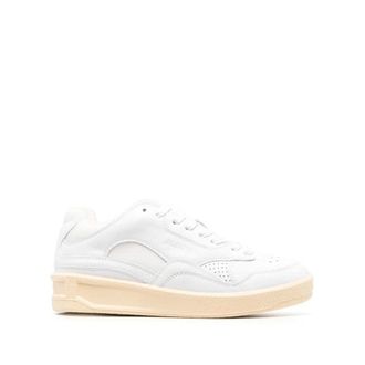 Jil Sander Femme, Chaussures, Blanc, Taille: 36 EU Baskets basses en cuir
