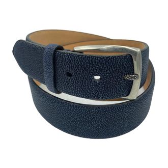 Paolo Vitale Stingray Leather Belt - unisex - Accessoires - Bleu - Taille: 85 CM