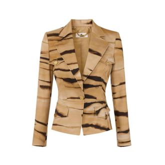 Elisabetta Franchi Femme, Vestes, Brun, Taille: 40 FR Drill Jacket