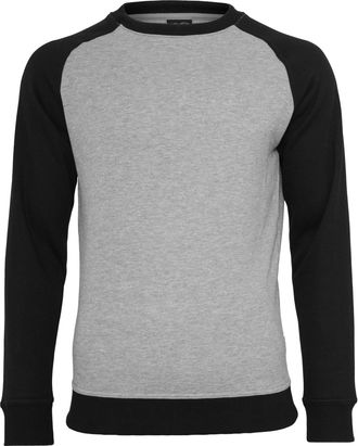 Urban Classics Herren Pullover 2 - Tone Raglan Crewneck TB546, Gr. XXXX-Large, Mehrfarbig (Gry/Blk 00019)