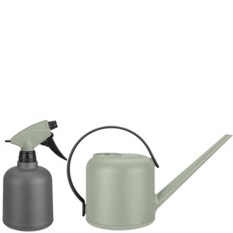 ELHO Elho B.for Soft Giesskanne und Spr&uuml;hflasche - Gie&szlig;kanne und Pflanzenspr&uuml;her - 100% recyceltes Plastik - Gr&uuml;n/Steingr&uuml;n