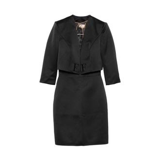 Elisabetta Franchi Femme, Robes, Noir, Taille: 42 FR Robe en Satin Duchesse avec Dos en Tulle et Veste