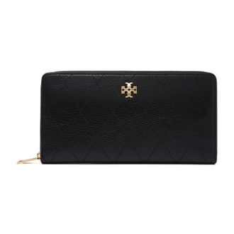 Tory Burch Femme, Accessoires, Noir, Taille: ONE Size Portefeuille zipp&eacute; en cuir noir