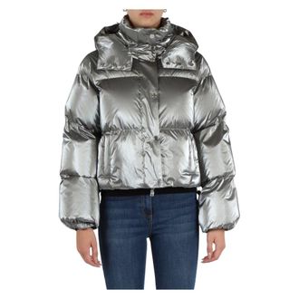 Elisabetta Franchi Gesteppte Metallic Cropped Jacke - - Jackets - Damen - Grau - L