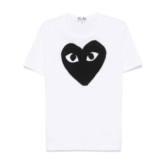 Comme Des Gar&ccedil;ons T-Shirt mit Herzdruck und Rundhalsausschnitt - - Tops - Herren - Wei&szlig; - XL
