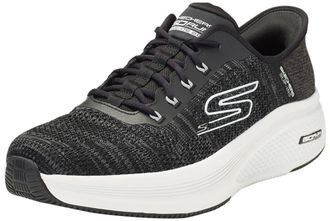 Skechers Herren Go Run Elevate 2.0 Steady Motion Sneaker, Black and White Textile, 48 EU