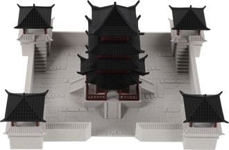 Lurrose Chinesischer Miniaturpavillon Kunststoff Retro Dekoration f&uuml;r Aquarium Terrarium Garten Bonsai